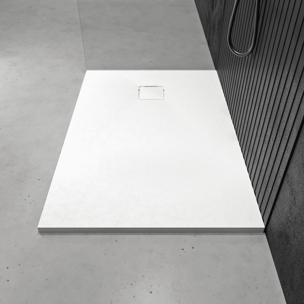 Meseta 32 x 55-Inch Shower Pan - White Stone | Hansel Stone