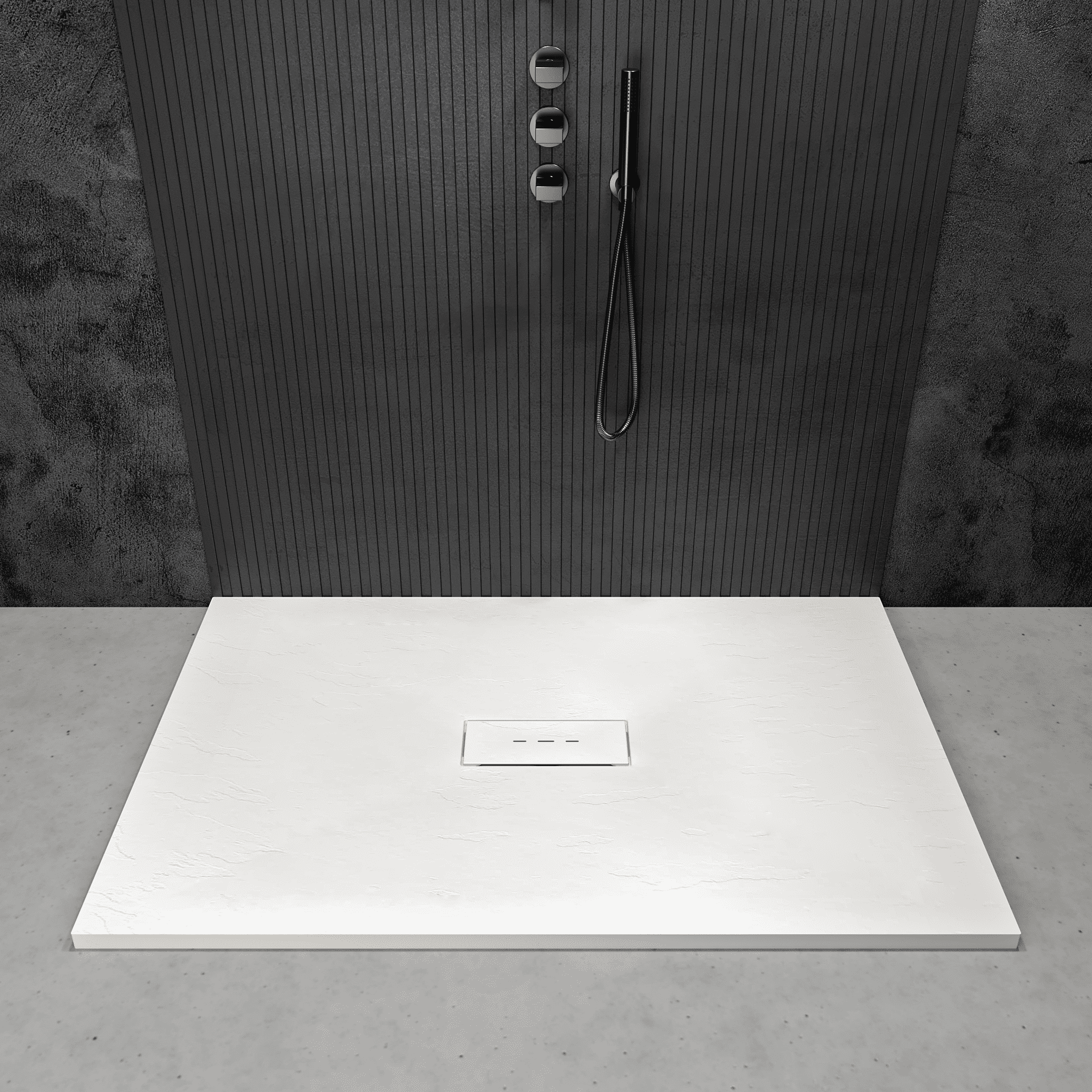 Romeo Shower Pan (48 x 32”) - Matte White | Hansel Stone