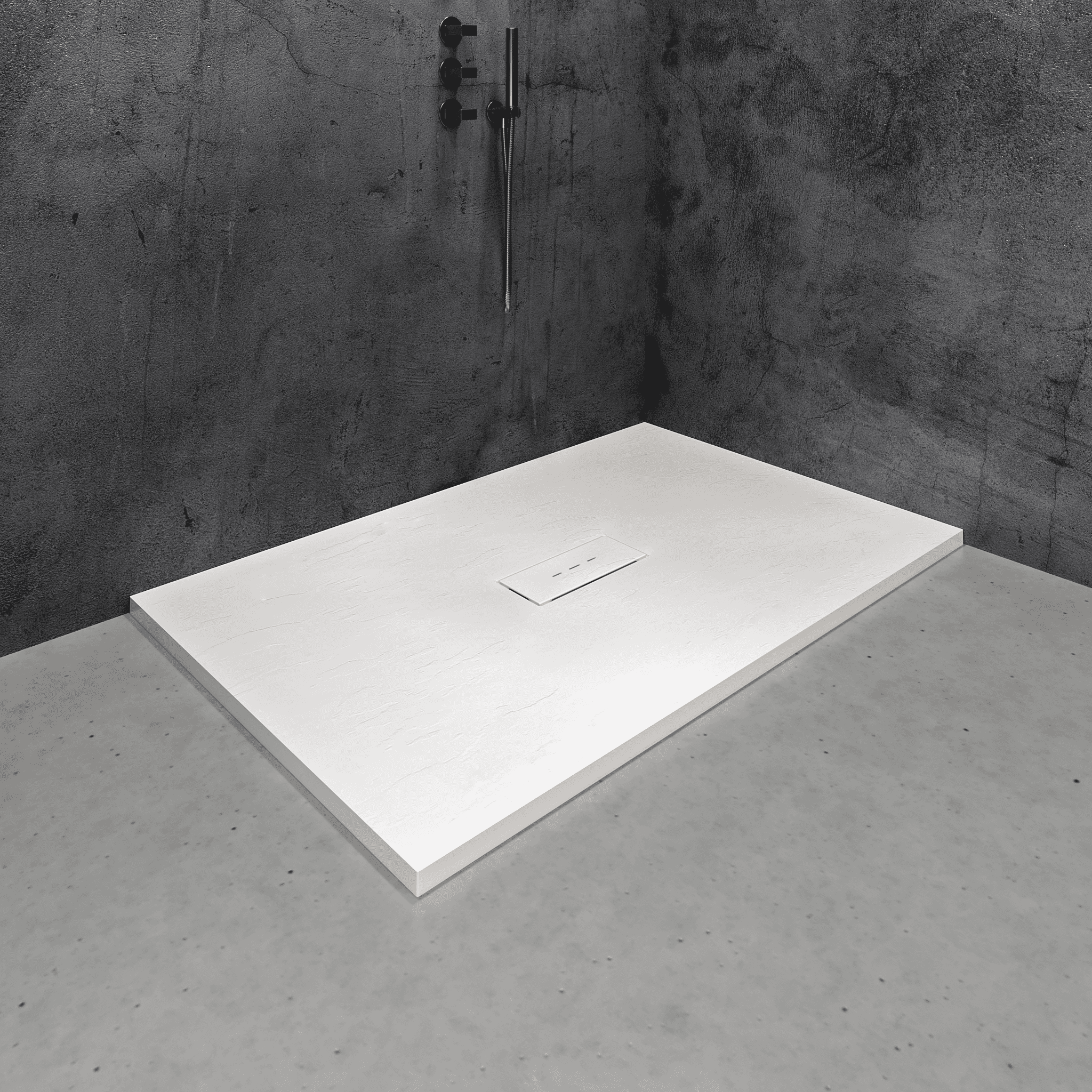 Romeo Shower Pan (48 x 32”) - Matte White | Hansel Stone